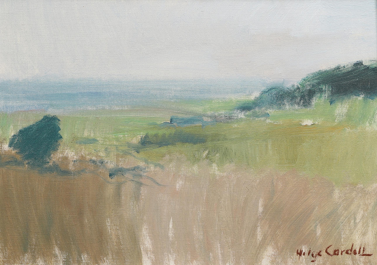 HELGE CARDELL. Olja på duk, "Mot havet, Grevie", signerad, 1900-tal ...