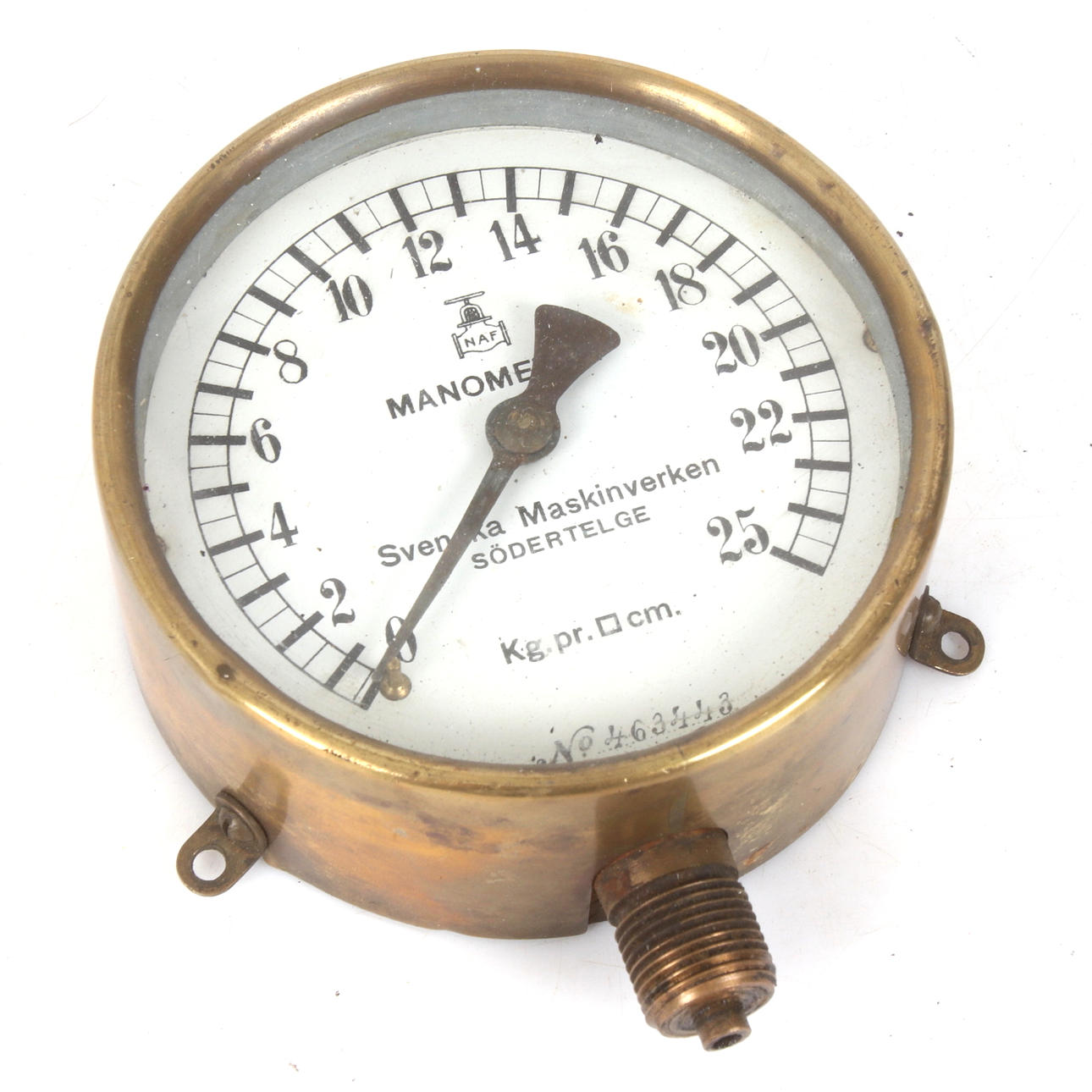 A brass manometer, Svenska Maskinverk Södertelge, early 20th century ...