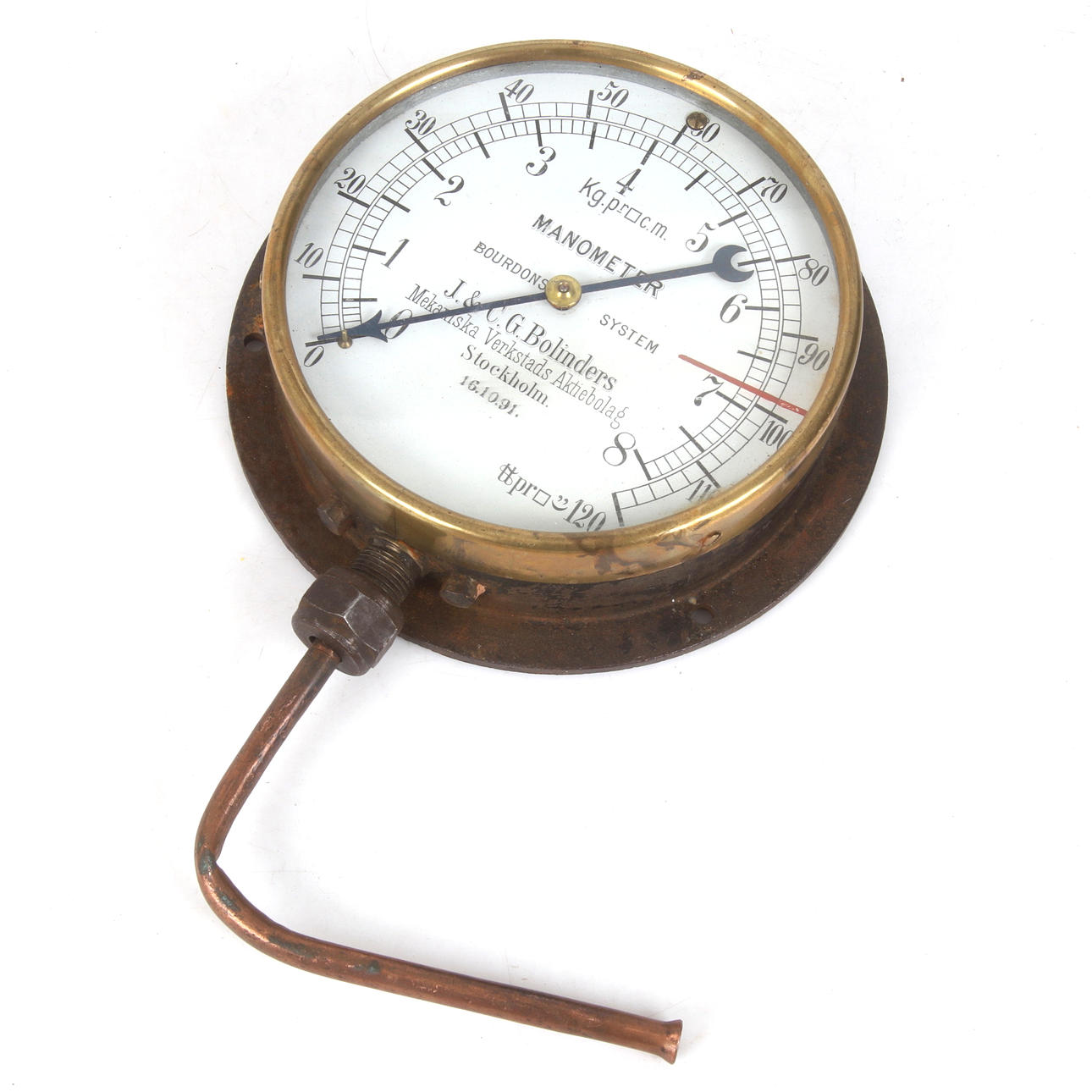 MANOMETER, Bourdon-system, J. & C. G. Bolinders Mekaniska Verkstads AB ...