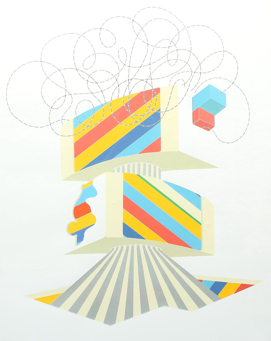 WERNER PFEIFFER. “Two-way boxes”. Color lithography. Signed and ...