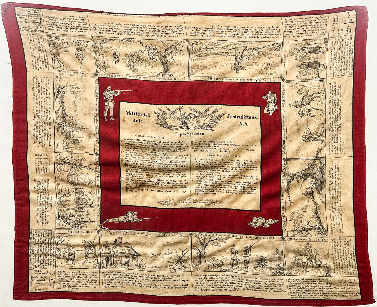 MILITARY CANVAS, Löjtnand J. Kjelleström, Kalmar, Framed. Weapons ...