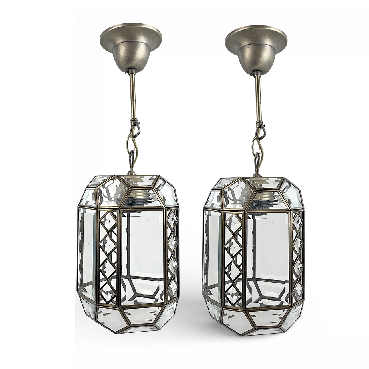 A pair of glass/metal ceiling lamps, Globen AB. Lighting & Lamps ...