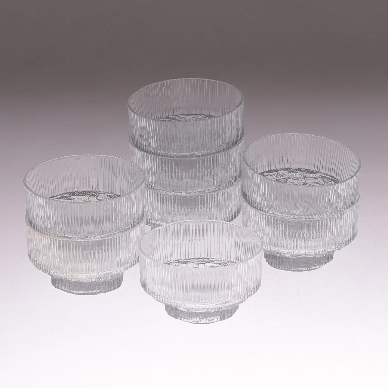 A set of 8 John Clappison glass dessert bowls, Ravenhead, England ...