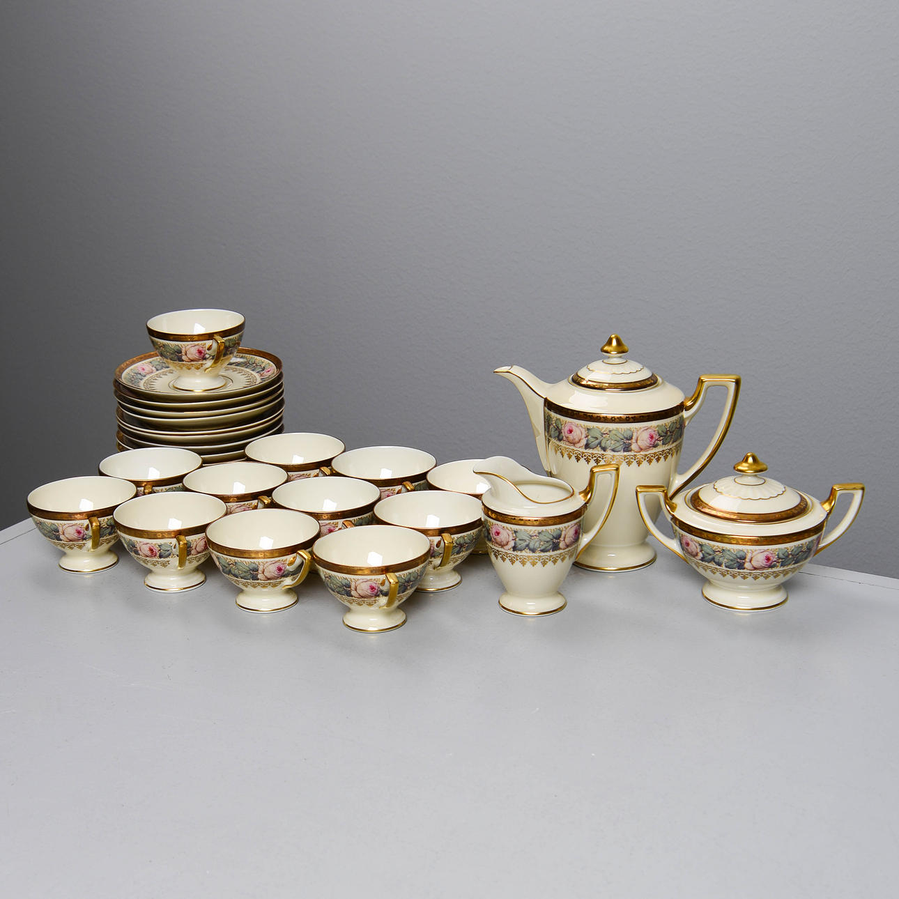 THOMAS IVORY. Moccaservis för 12 personer, Rosenthal, Tyskland, 1950/60 ...