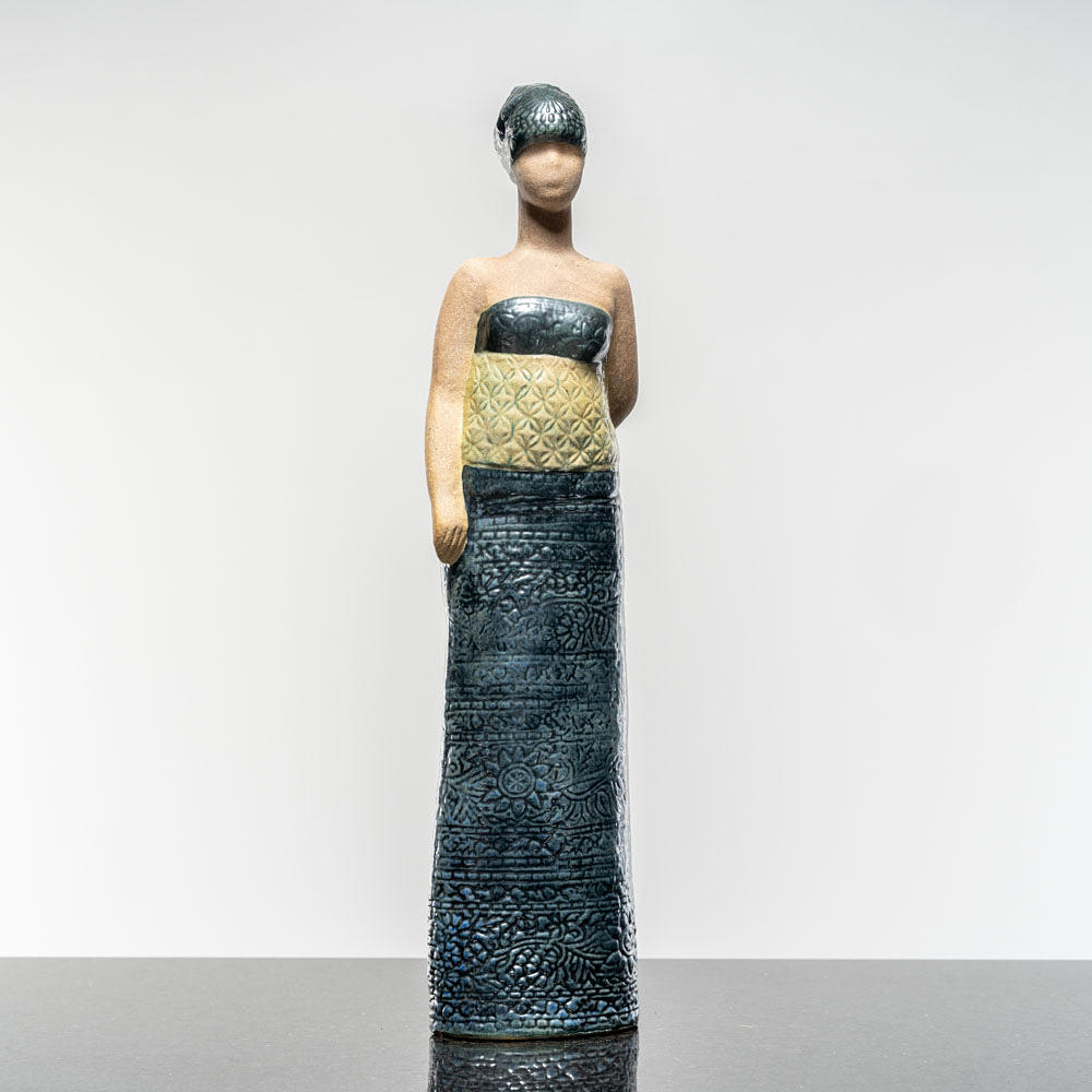 LISA LARSON. Figurine, Woman with child, Glaserat-Stengods, Gustavsberg ...