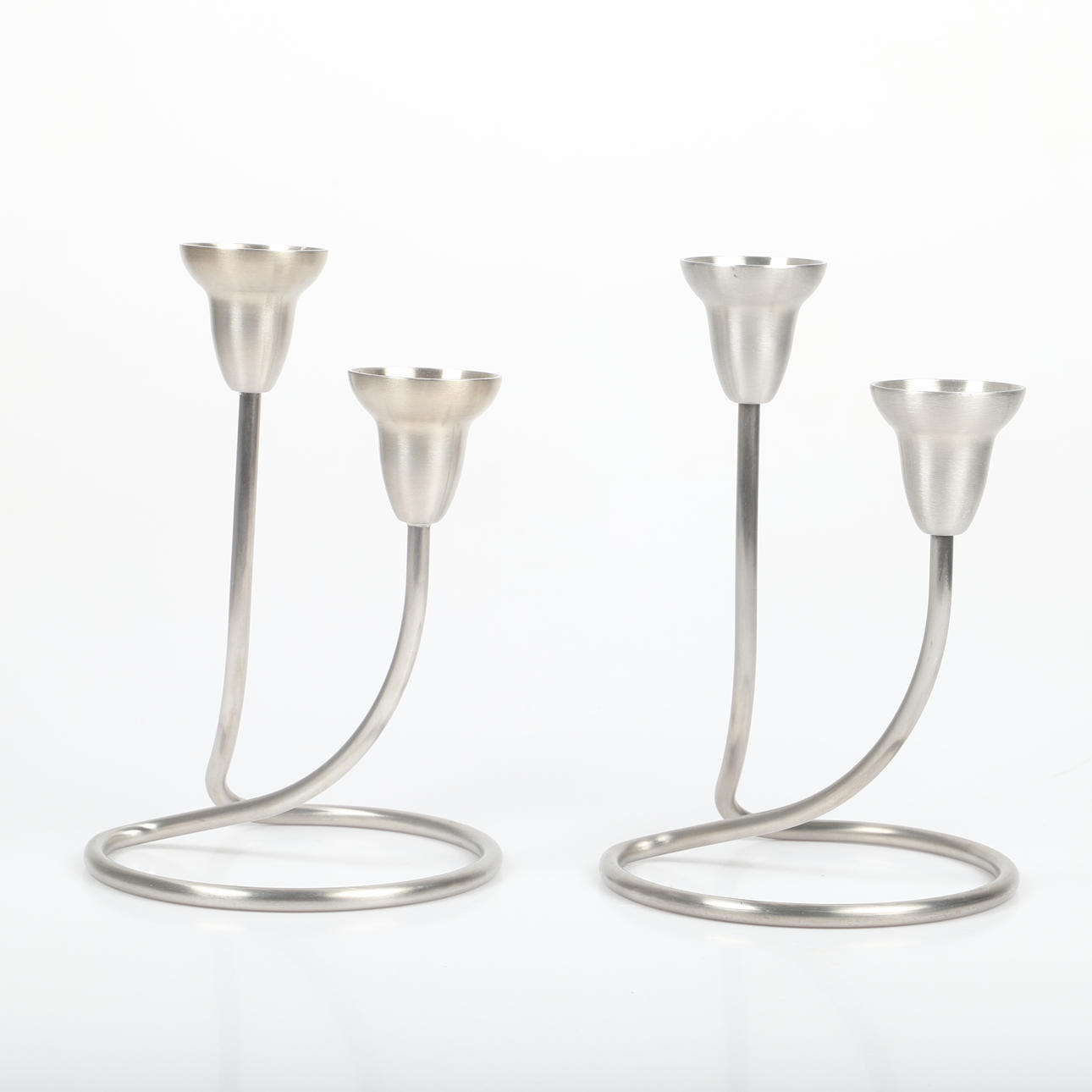 GEORG JENSEN, Candle holders, 1 pair, “Swing”, stainless. Lighting ...