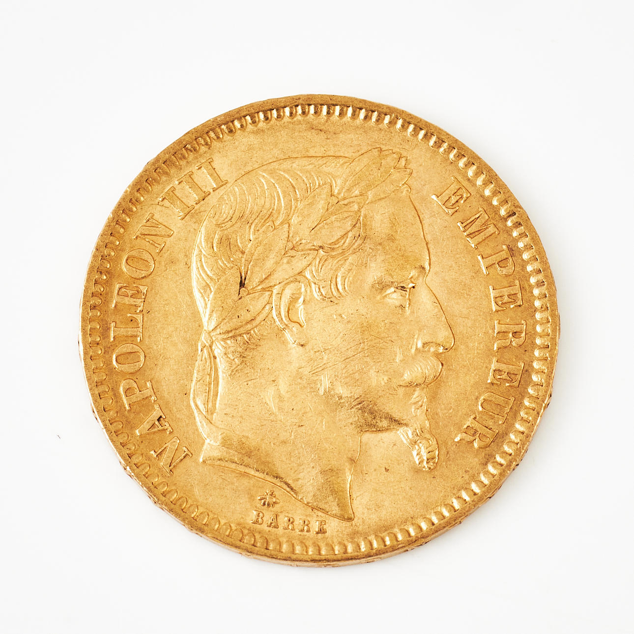 MYNT, 21,6 k guld, 20 Fr, Napoleon III Empereur, Empire Francais, 1862 ...