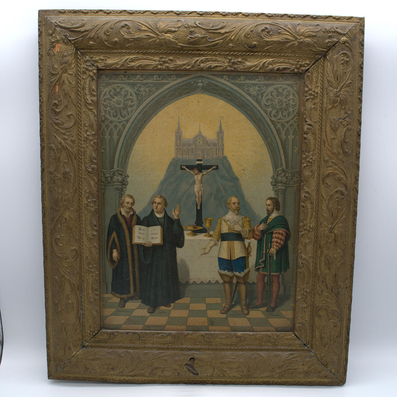 ANTIQUE MUSIC BOX IN MEMORY OF MARTIN LUTHER. 19TH CENTURY, GERMANY ...