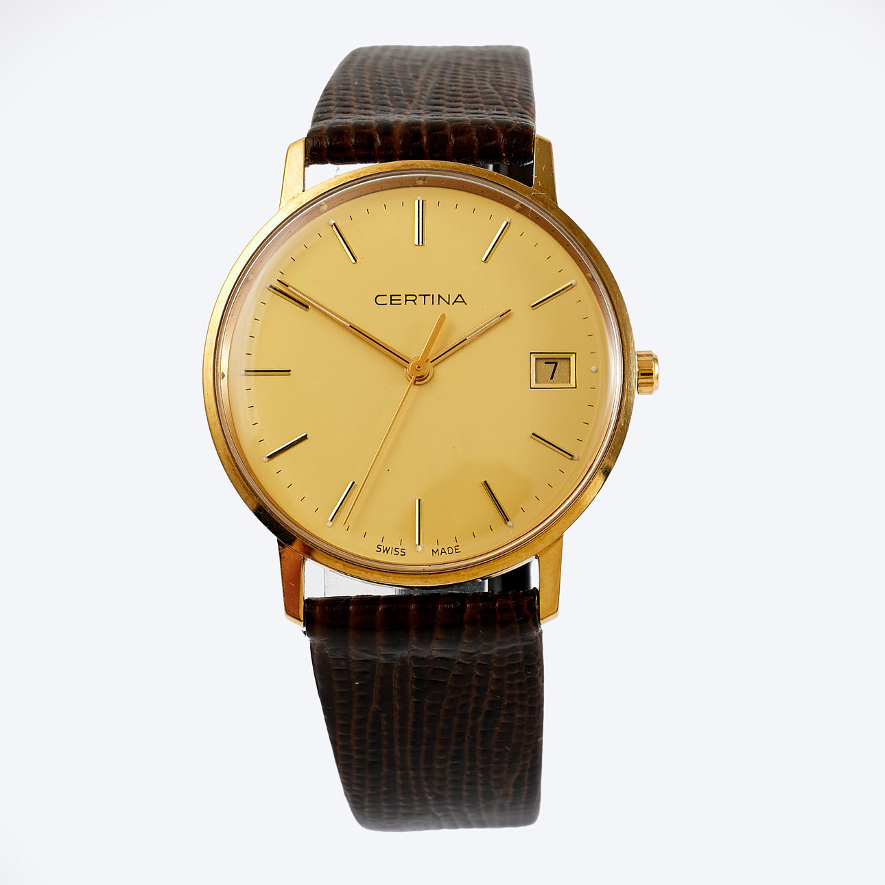 CERTINA, wristwatch, case in 18 k gold, 33 mm, self winding, plastic ...