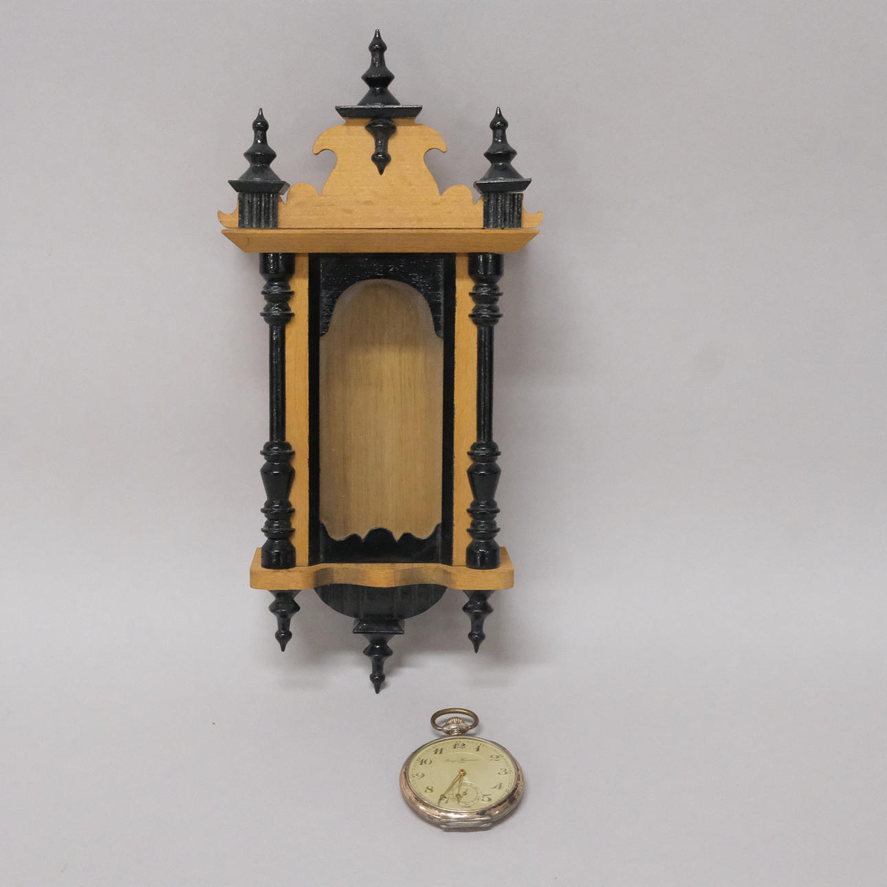 POLHEM, POCKET WATCH, SILVER CASE. AS WELL AS CLOCK HIDE IN THE FORM OF ...