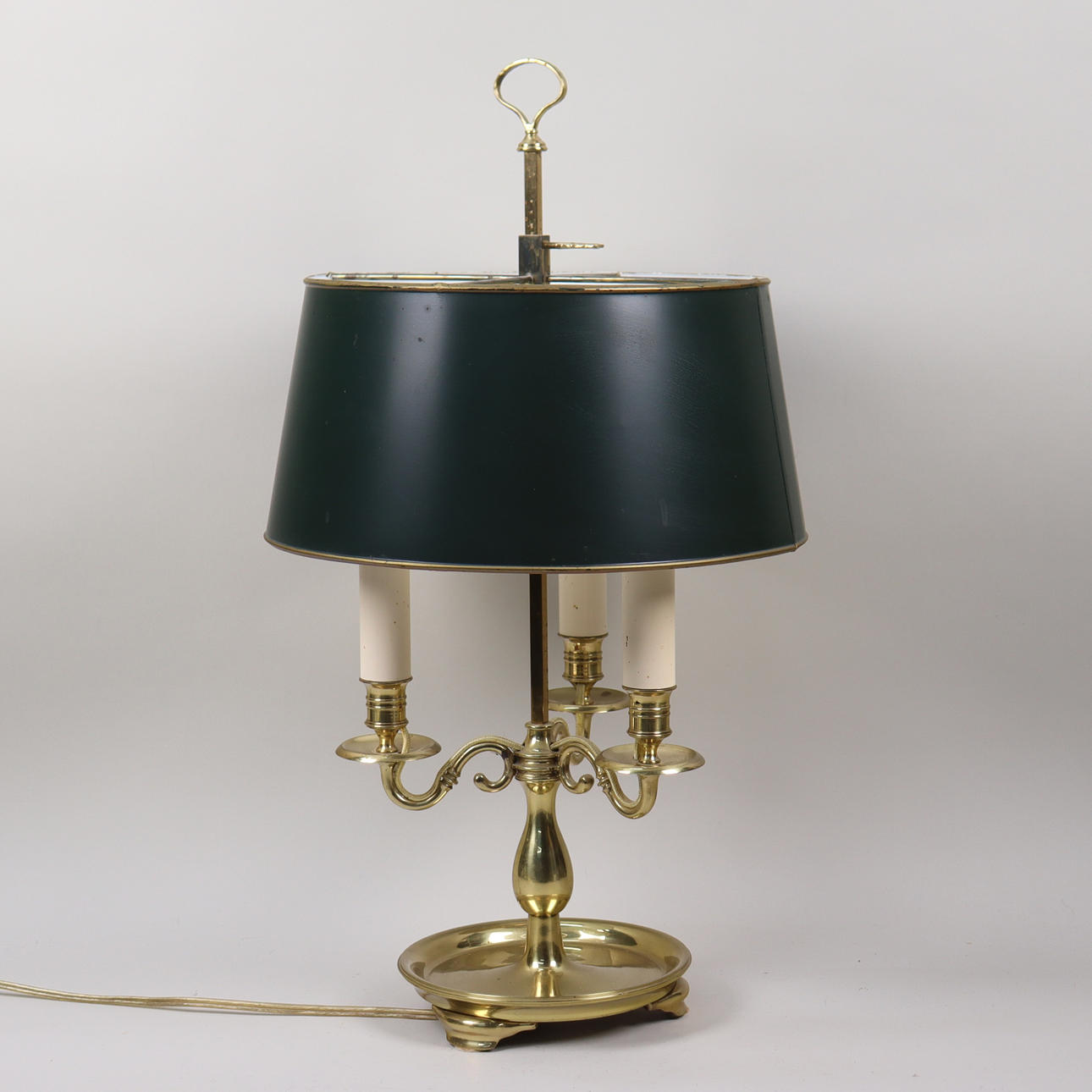 A table lamp, so called Bouillotte lamp, brass with plate shade, second half of the 20th century ...