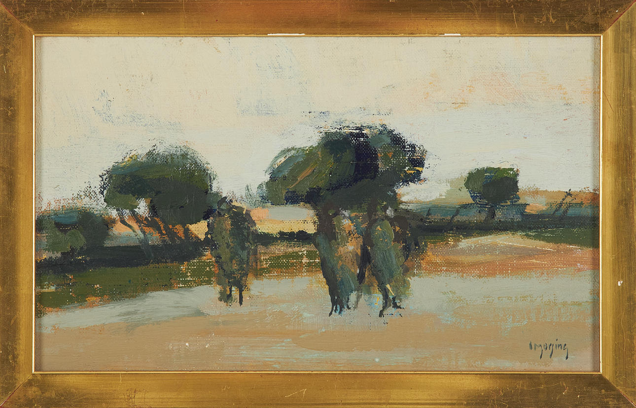 IVAR MORSING. “Picture from Spain”, oil on canvas laid on panel, signed ...