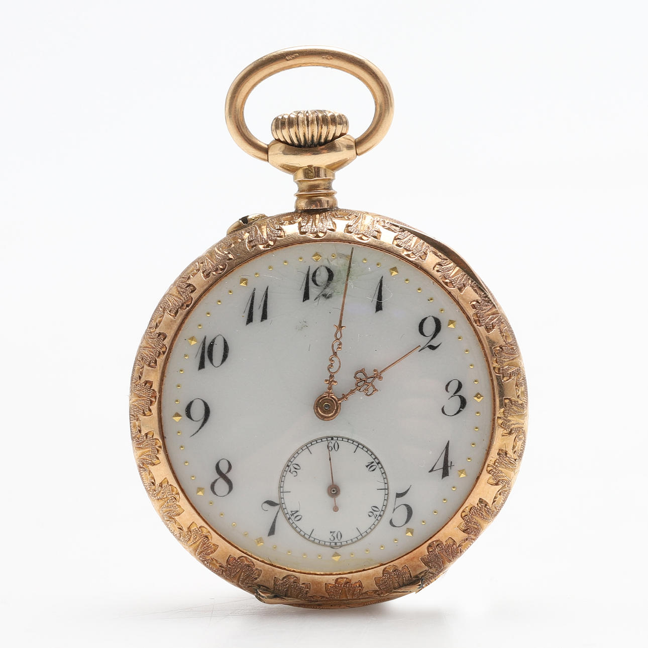 WOMEN'S POCKET WATCH. 18k gold outer and inner case. Gross weight about ...