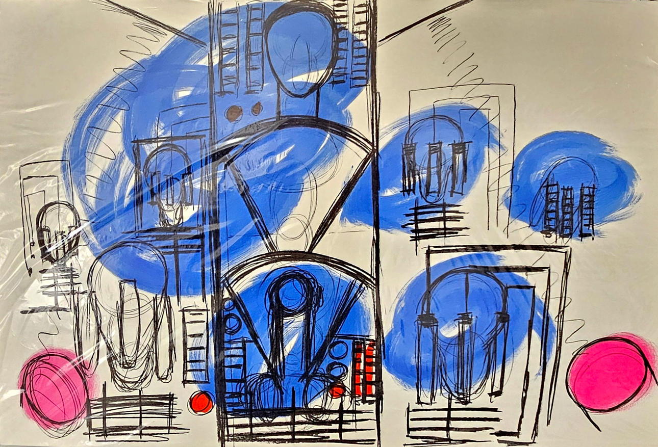 VASSILAKIS TAKIS. SEGÚN. "Totem". Derriére le Miroir, litografía sobre ...