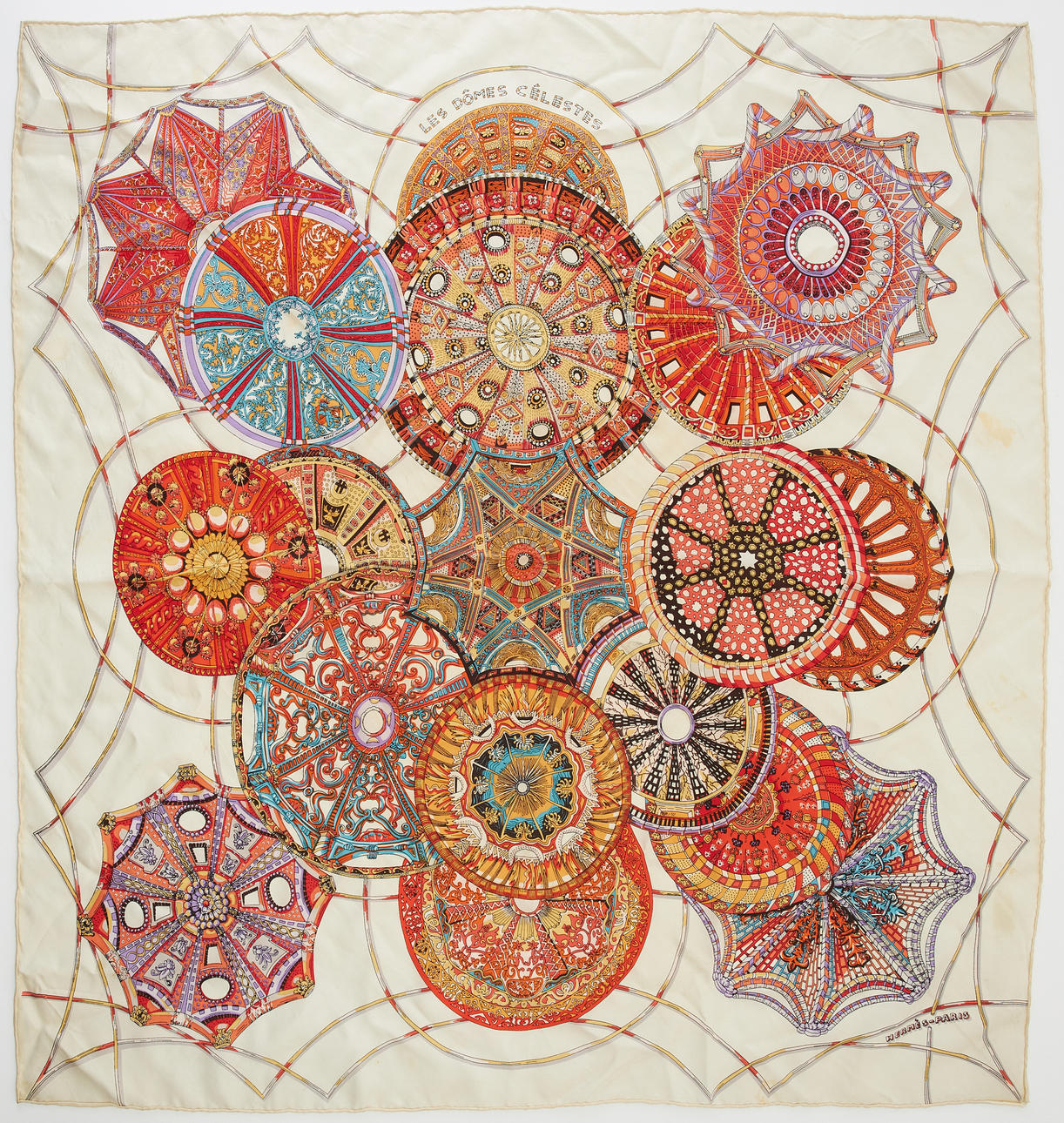 HERMÈS. Scarf, “Les dômes célestes”. Vintage & Designer Fashion - Auctionet