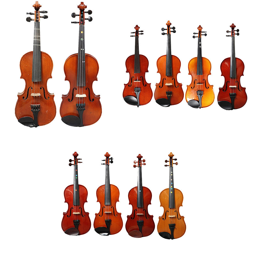 NINE CASED VIOLINS (9). Collectables - Musical instruments - Auctionet