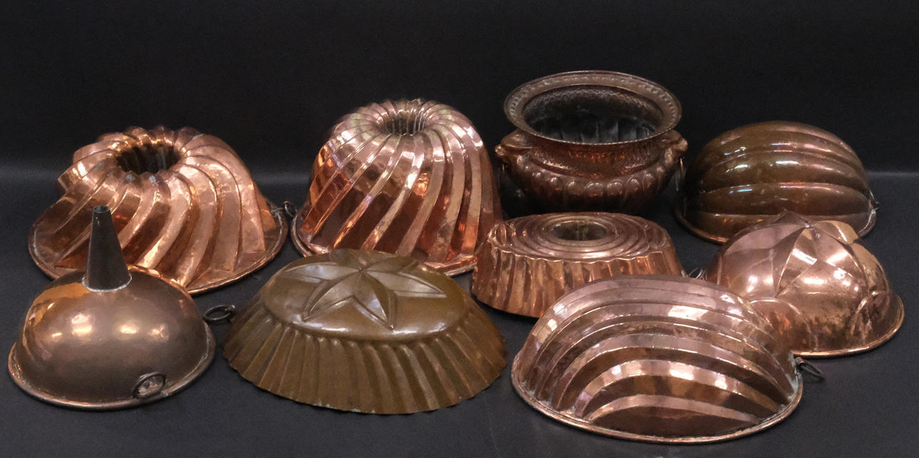 COPPER MOULDS, COPPER FUNNEL AND COPPER OUTER LINING. 19TH CENTURY ...