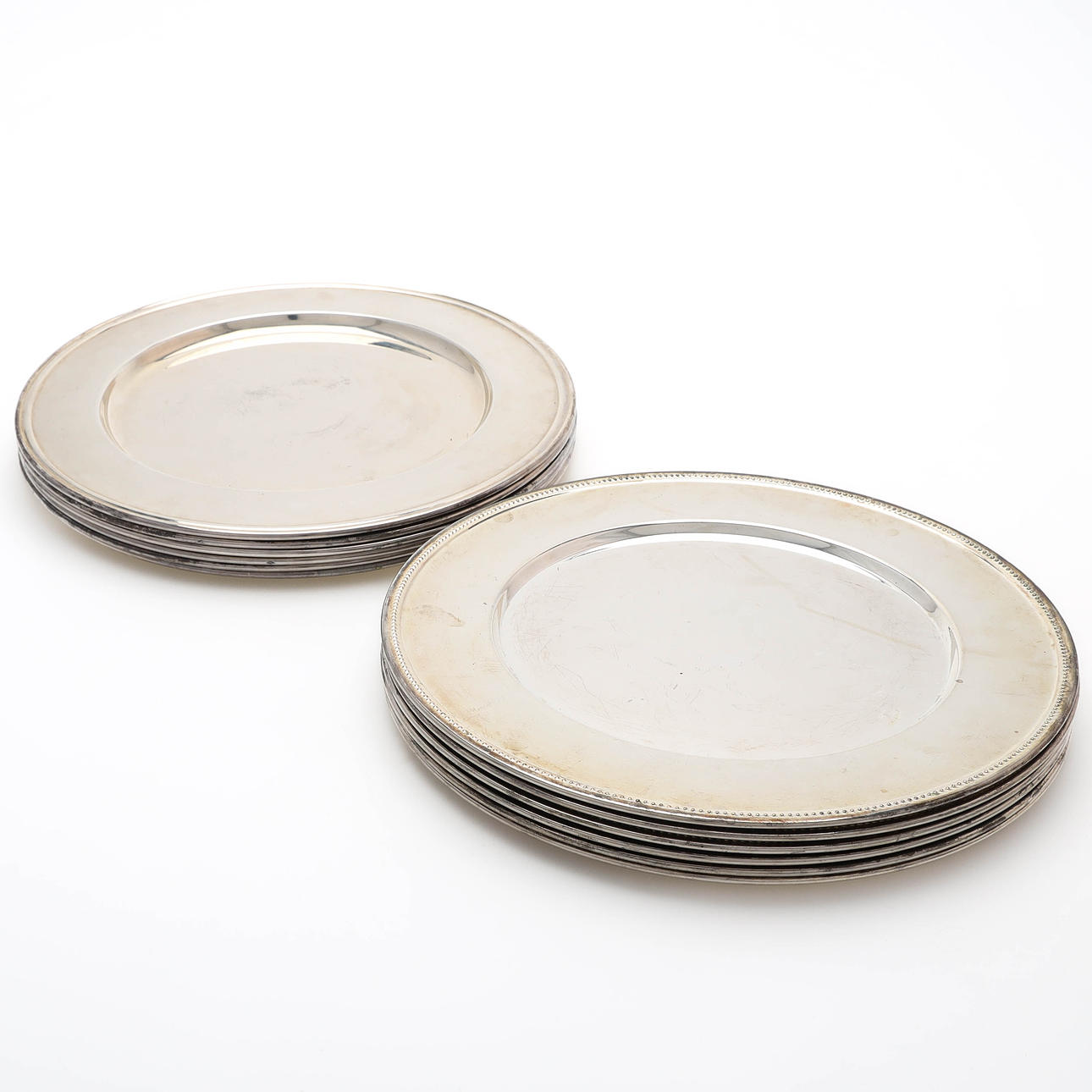 A set of 12-piece metal envelope plates, later part of the 20th century ...