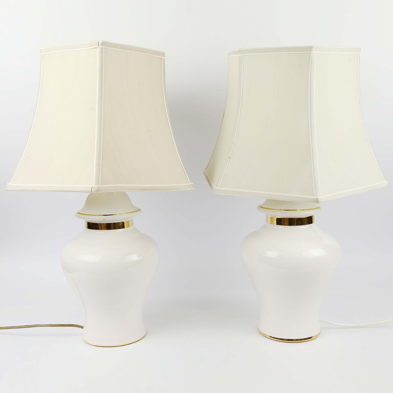 TABLE LAMPS, A PAIR, WHITE CERAMIC. Lighting & Lamps - Table Lamps ...