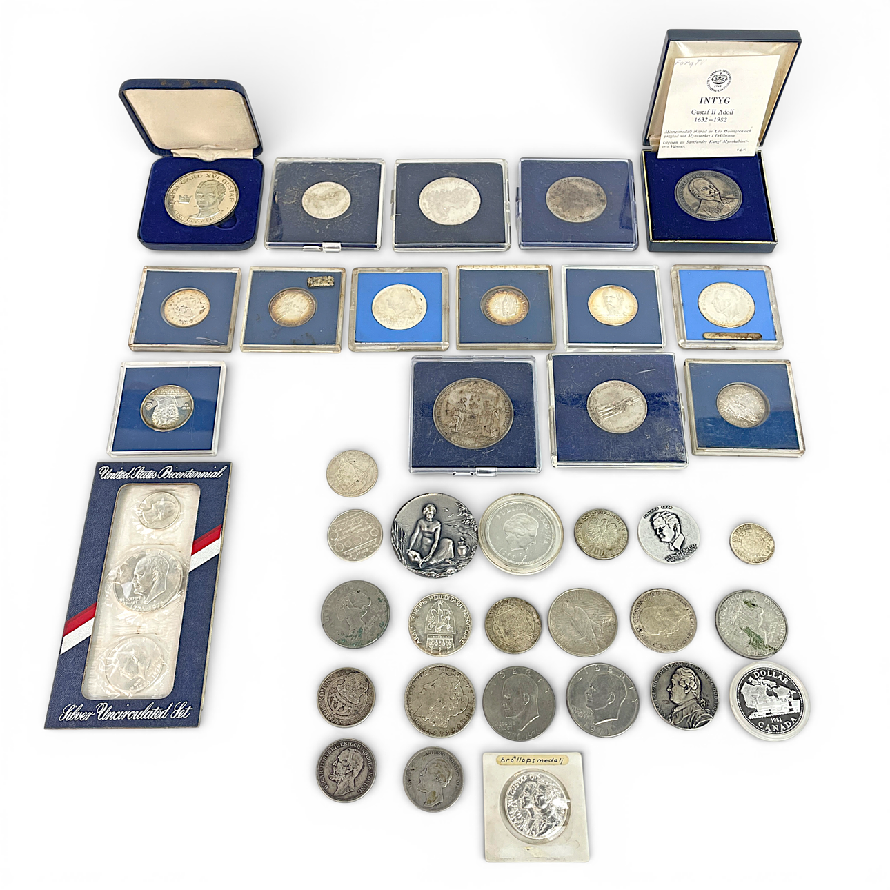 PARTI MINNESMYNT/MYNT, silver 40-99,9%. Mynt, Medaljer & Frimärken ...