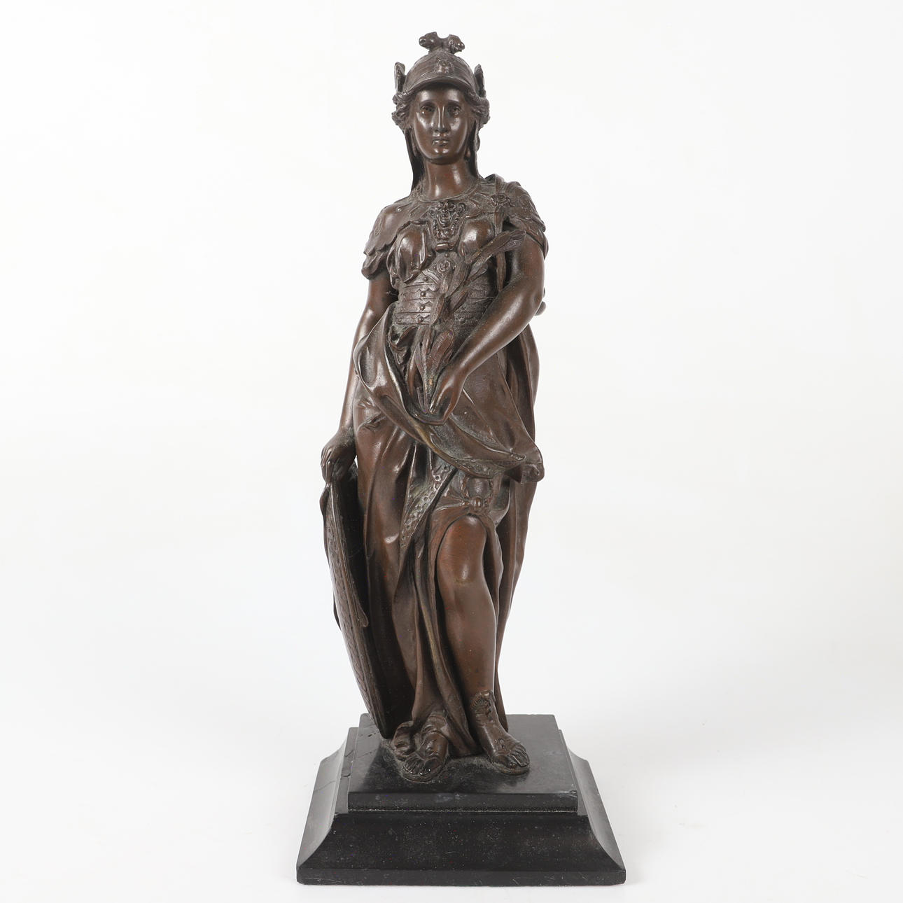 A bronze sculpture “Athena” on a stone plinth, 20th century. Art ...