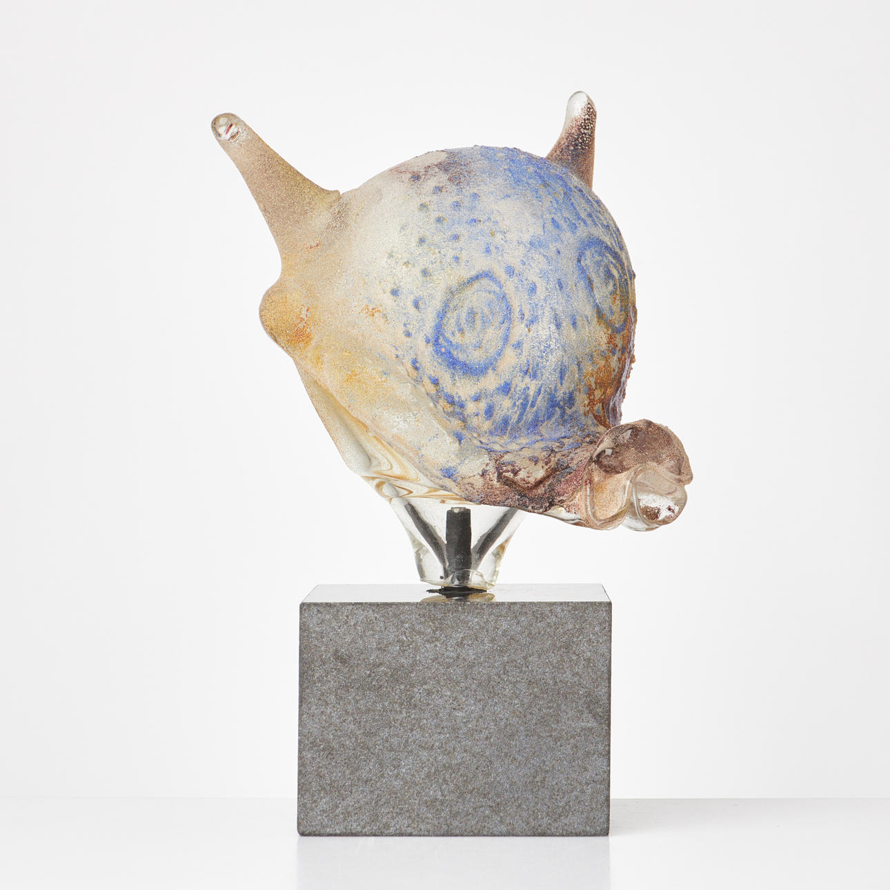 PAUL GRÄHS. Sculpture, sand-cast glass, on stone base, unikat, signed ...