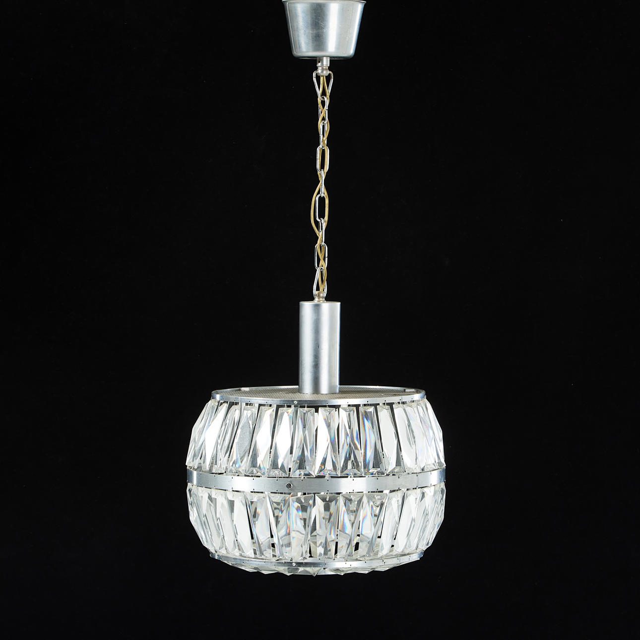 ROOF ARM CLOCK, second half of the 20th century, frame in white metal ...