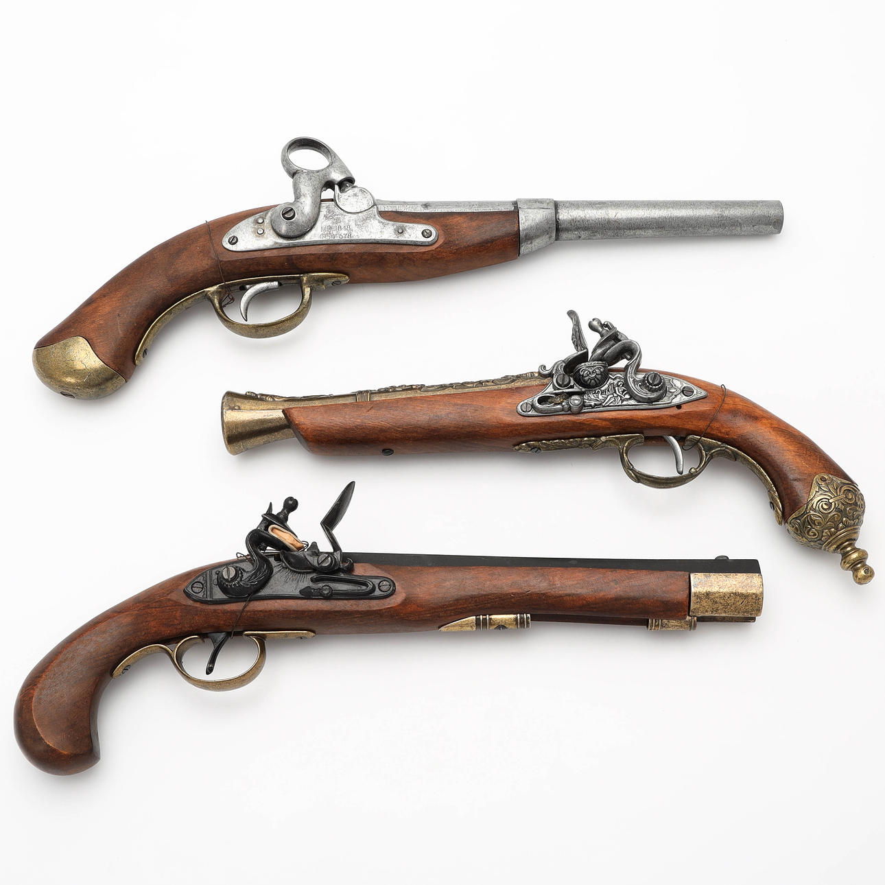FLINTLOCK and SLAG LOCK PISTOLS, 3 pcs, replicas. Weapons & Militaria ...