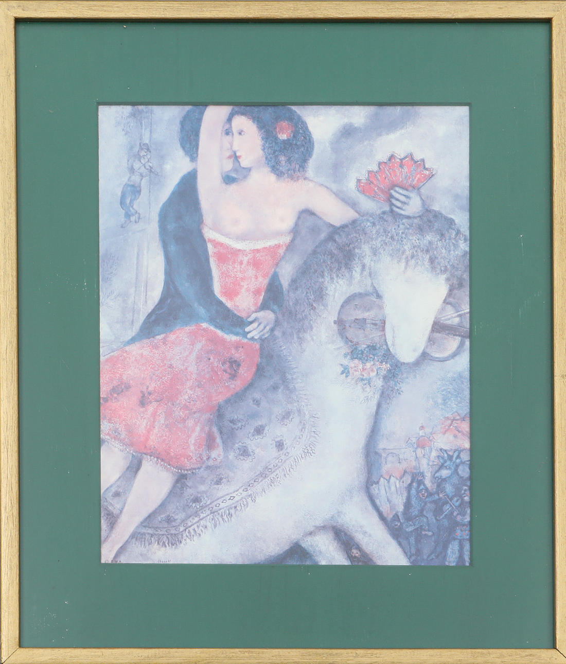 AFTER MARC CHAGALL. Print, signature in print, “The circus rider”. Art ...