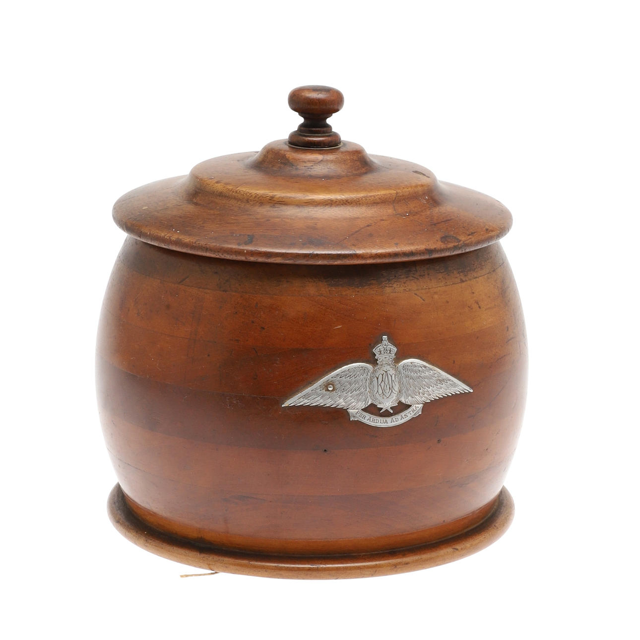INTER-WAR RAF TOBACCO JAR TURNED FROM WOODEN AIRCRAFT PROPELLER ...