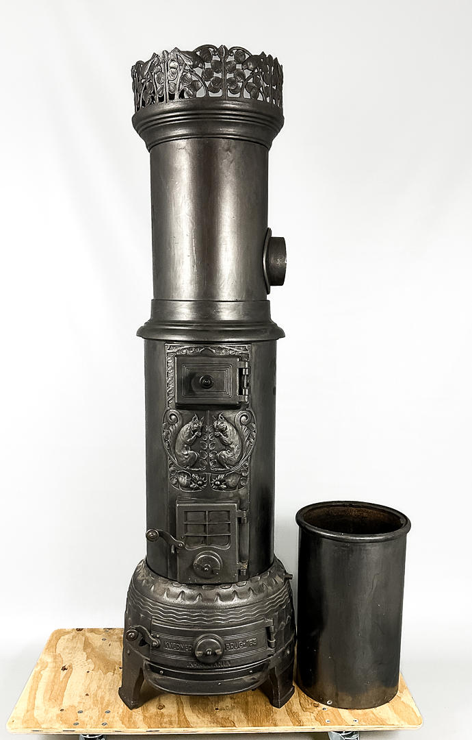 A cast iron stove, model 165, Kvärner Brug, Kristiania, Norway ...