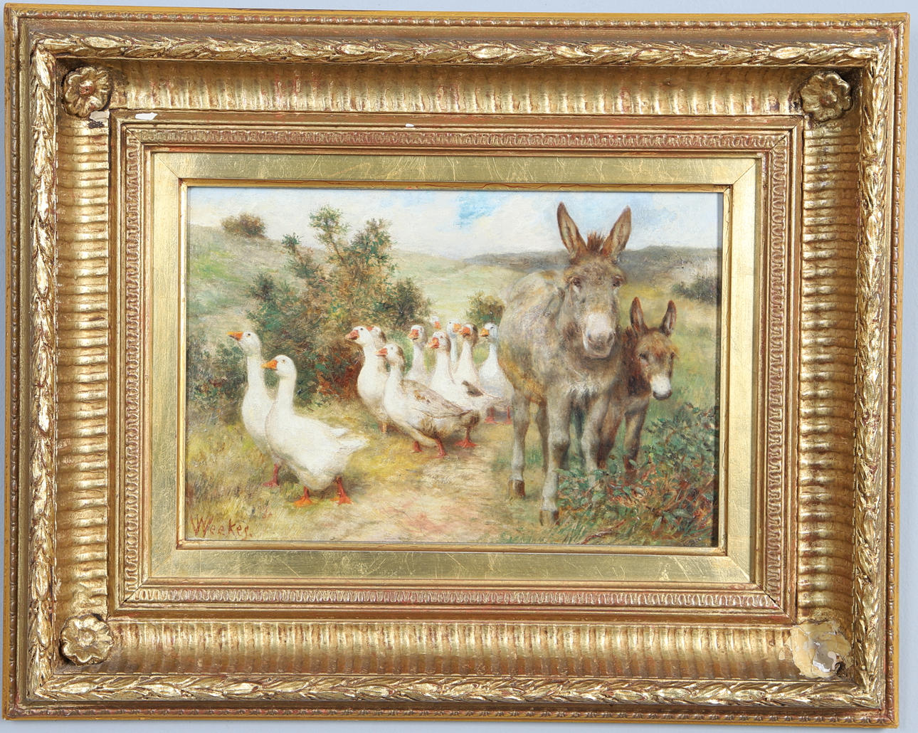 WILLIAM WEEKES (ACT.1856-1904). 'THE PASSING PLACE'. Art - Paintings ...