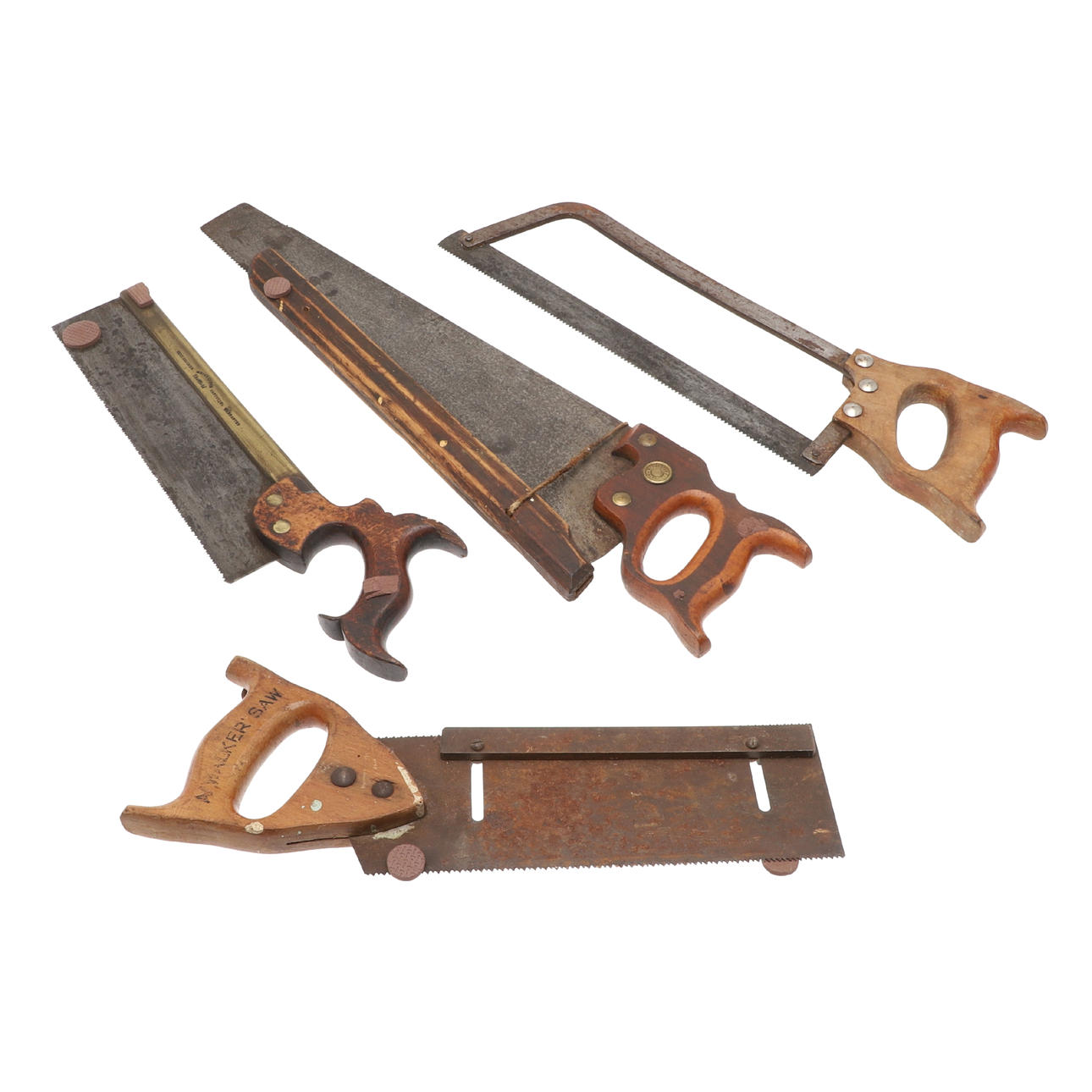 FOUR VINTAGE SAWS INCLUDING MOSES EADON OF SHEFFIELD. Miscellaneous ...