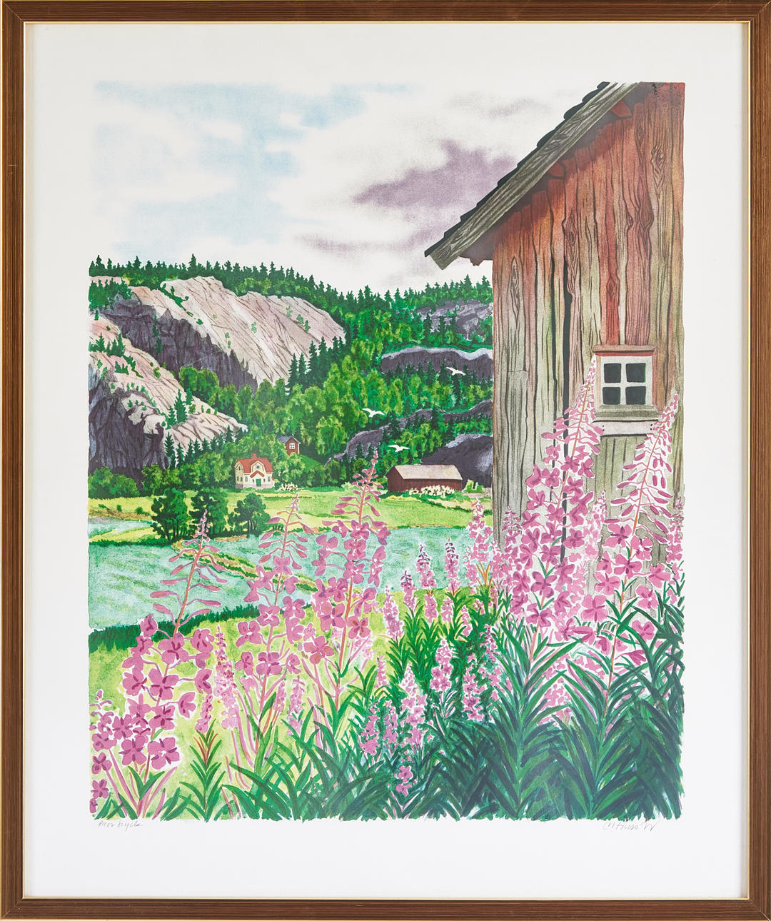 MONA HUSS WALIN. “Rallarros i Bärfendal”, lithograph in colours, sample ...