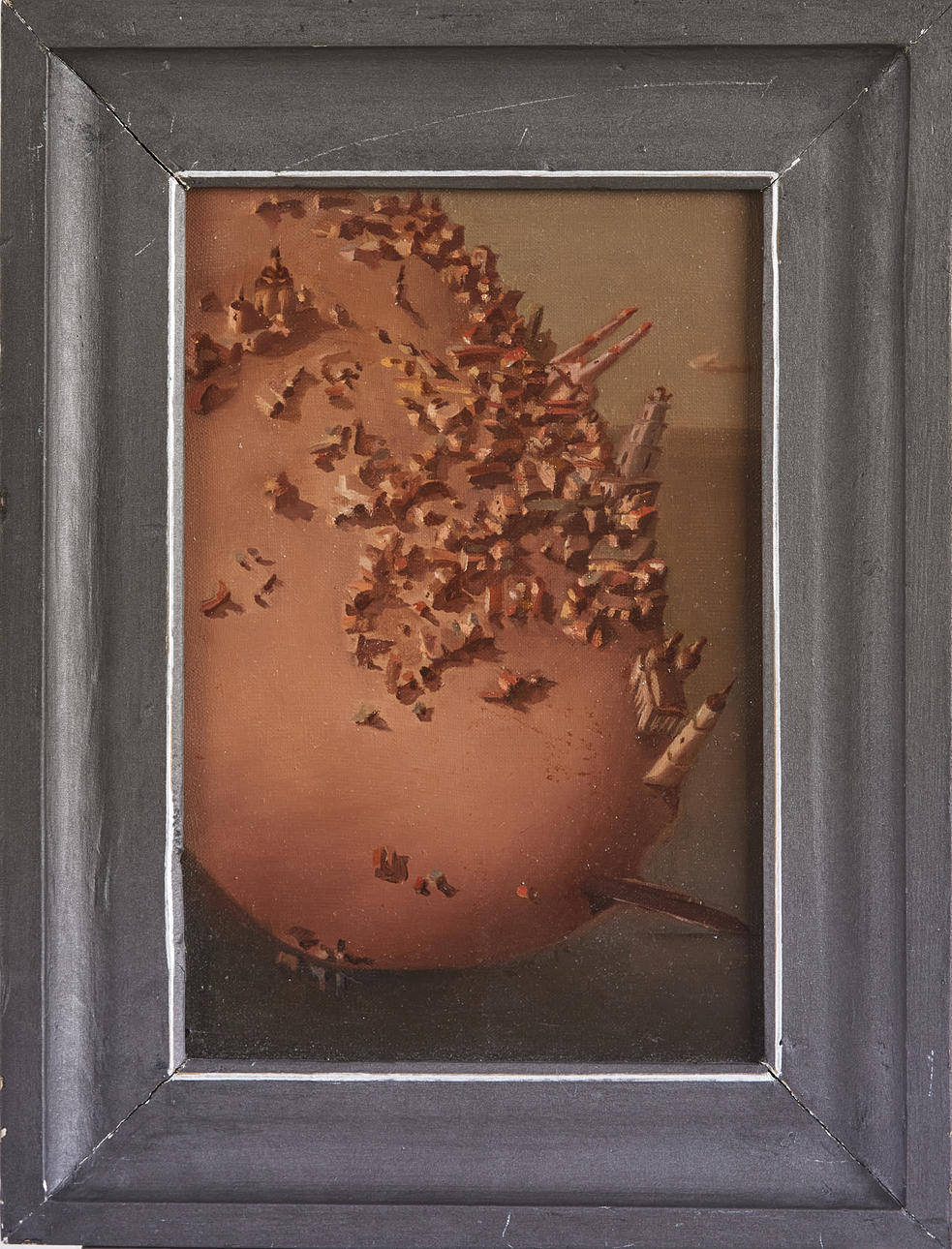 JŪRATĖ MYKOLAITYTĖ. “Miestas Ant Kranto”, oil on canvas, dated verso ...