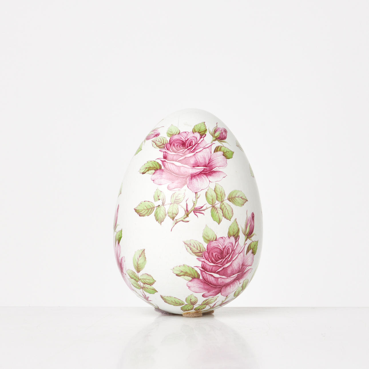 LISA LARSON. Egg, stoneware, Gustavsberg, chrome print of roses ...