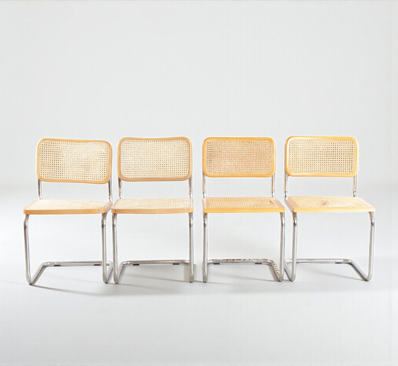 Set of four frisvings dining chairs with chrome-plated steel frame ...