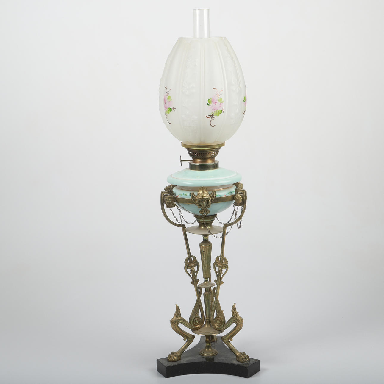 TABLE PHOTOGENIC LAMP, brass/glass, turn of the century, 1800/1900 ...