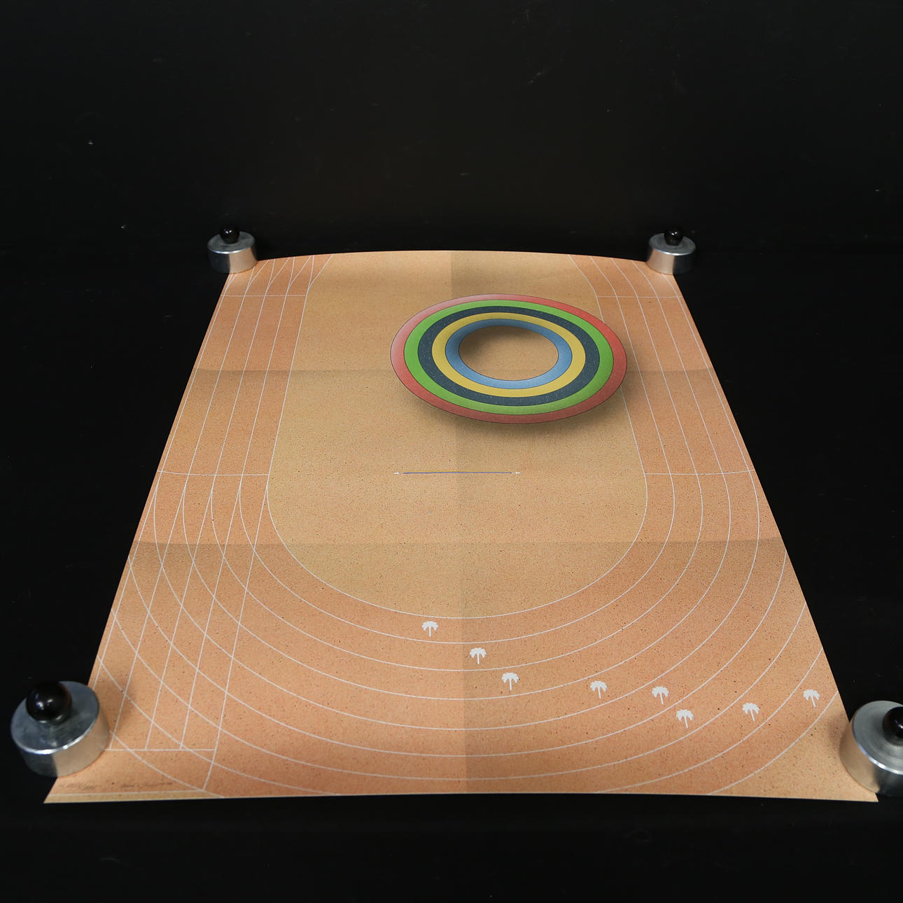 BECK & JUNG. Colour lithograph with snowmaking, signed, dated and ...