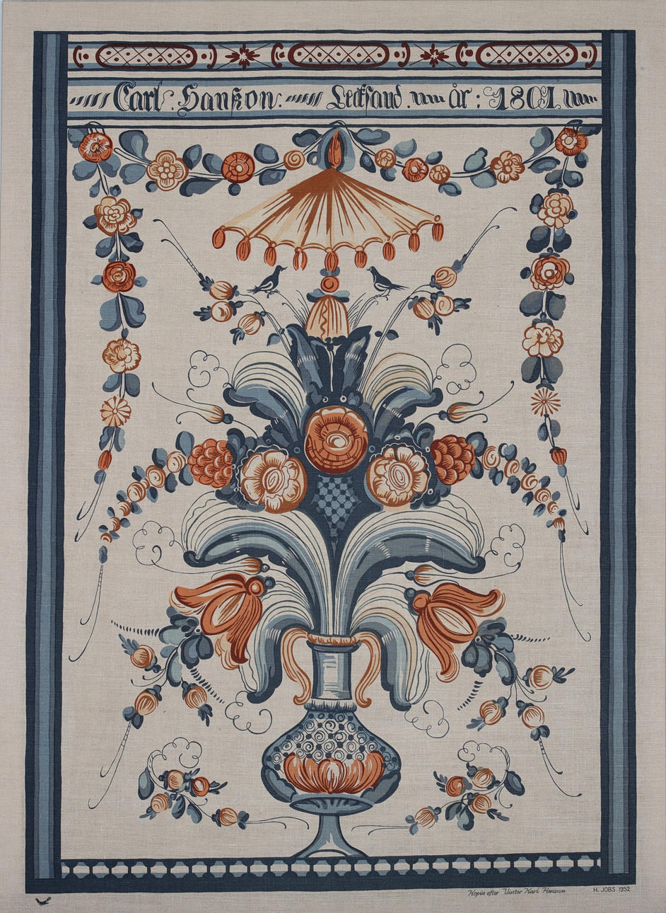 VÄGGBONAD, kopia efter "Vinter" Carl Hansson, Jobs Handstryck, Leksand ...