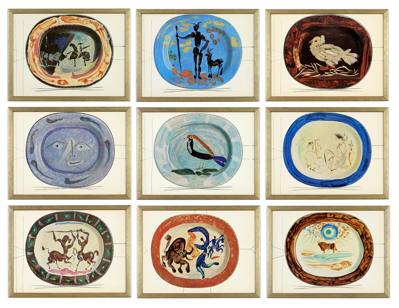 PABLO PICASSO, A SET OF NINE QUADRICHROME PRINTS. Art - Engravings ...