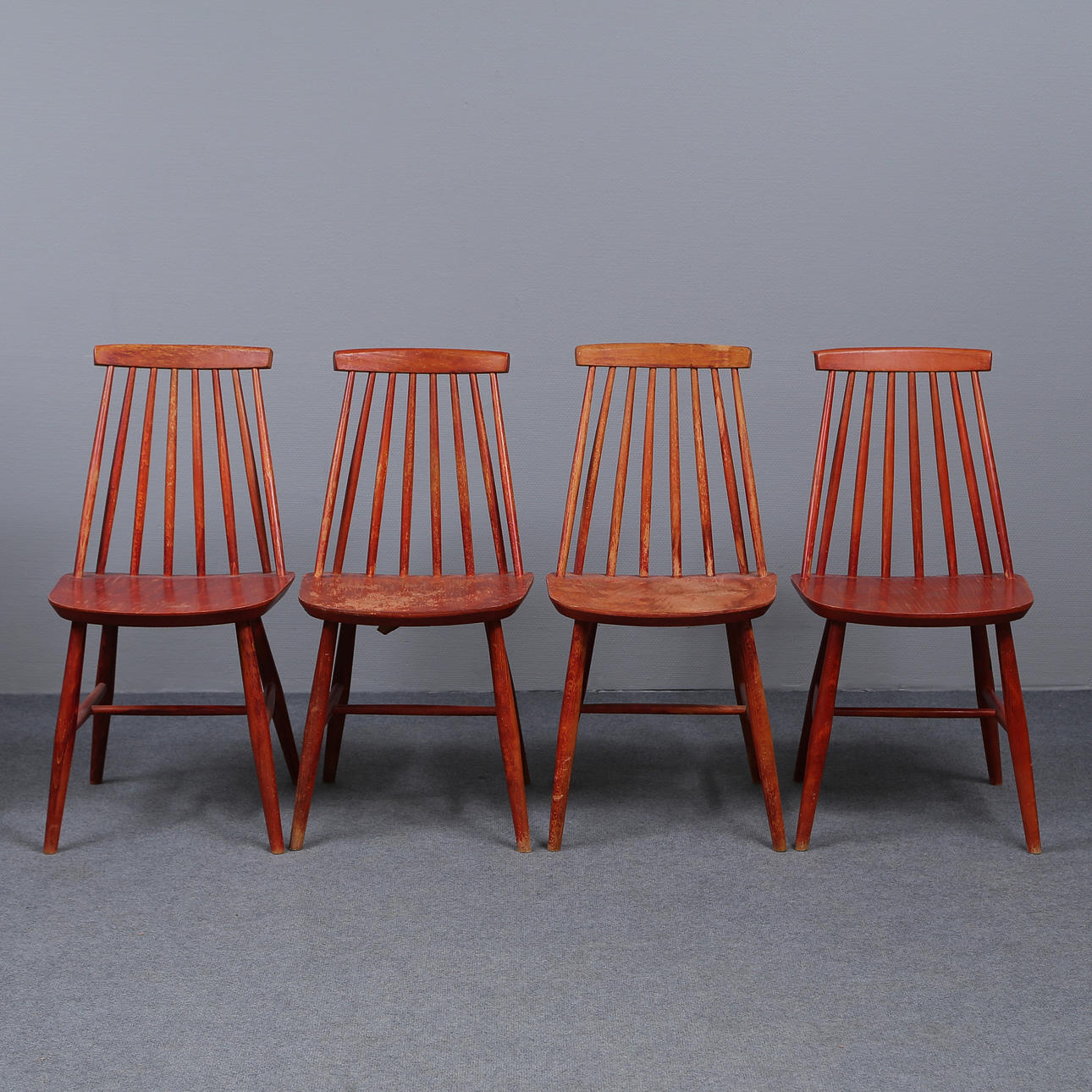 4 PEDESTAL CHAIRS “TELLUS” 1960/1970S, FURNITURE-IKEA ÄLMHULT (LABEL ...