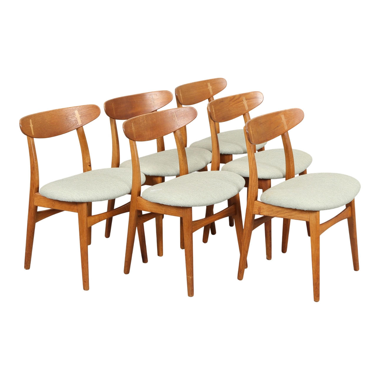 HANS J WEGNER. Carl Hansen & Son. A set of six vintage CH30 chairs of ...