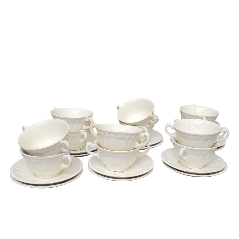 10 CUPS OF SOUP WITH THEIR PORCELAIN PLATE. Ceramics & Porcelain ...