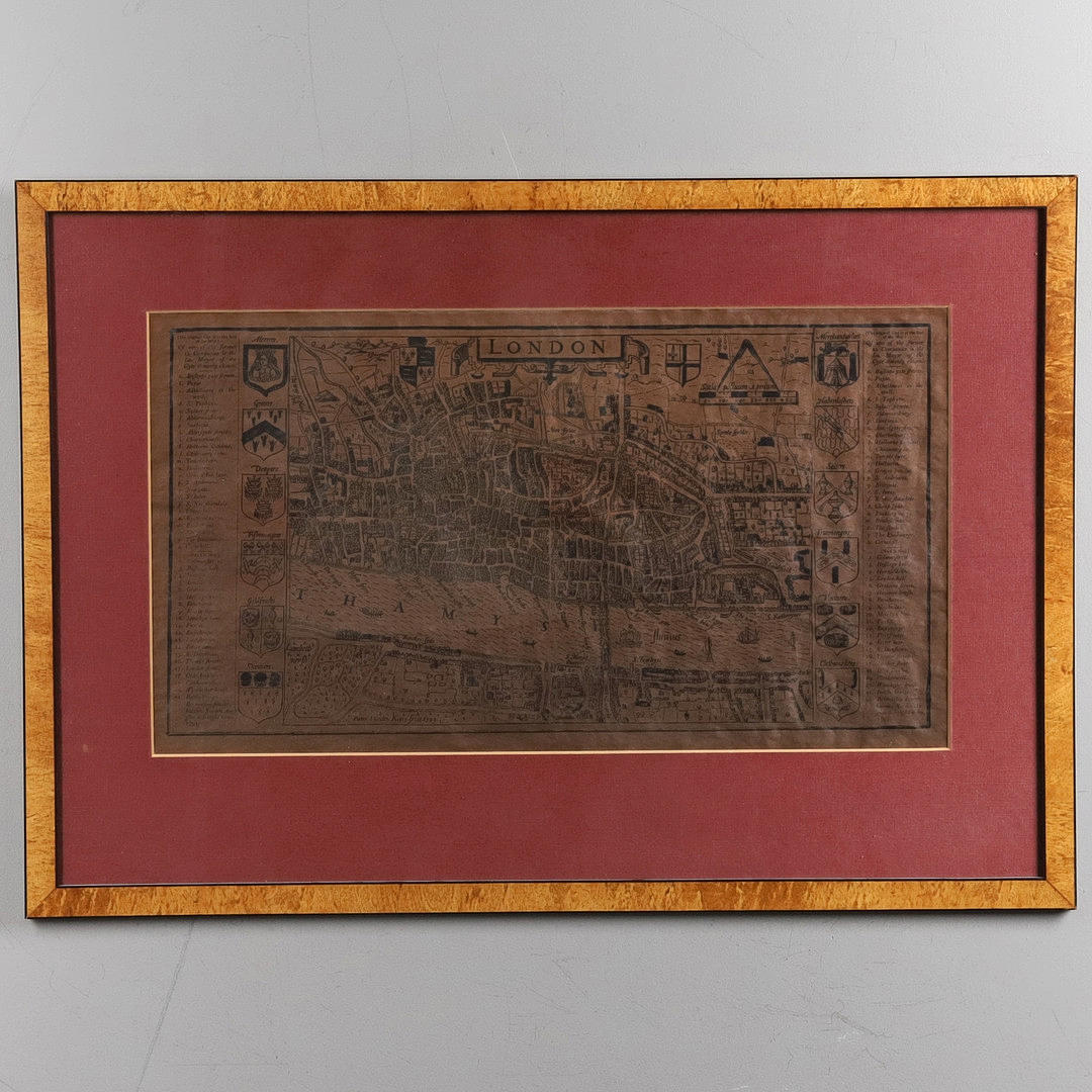 GRAPHIC PRINT, map of London, signed Pieter van den Keere and dated ...
