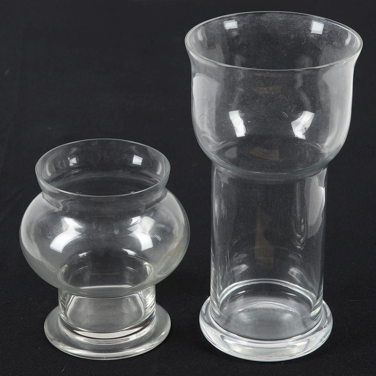 A pair of vases & candlesticks, Boda glassworks & IKEA Sweden, the last ...