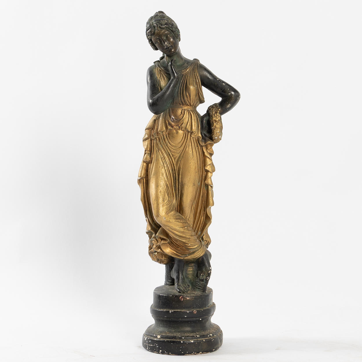 A sculpture of a woman, painted and bronzed plaster, 19th century. Art ...