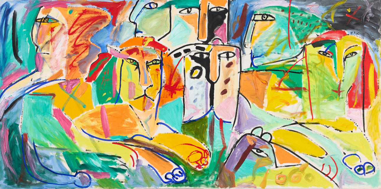 MADELEINE PYK. Utan titel (Tigrar). Konst - Måleri - Auctionet