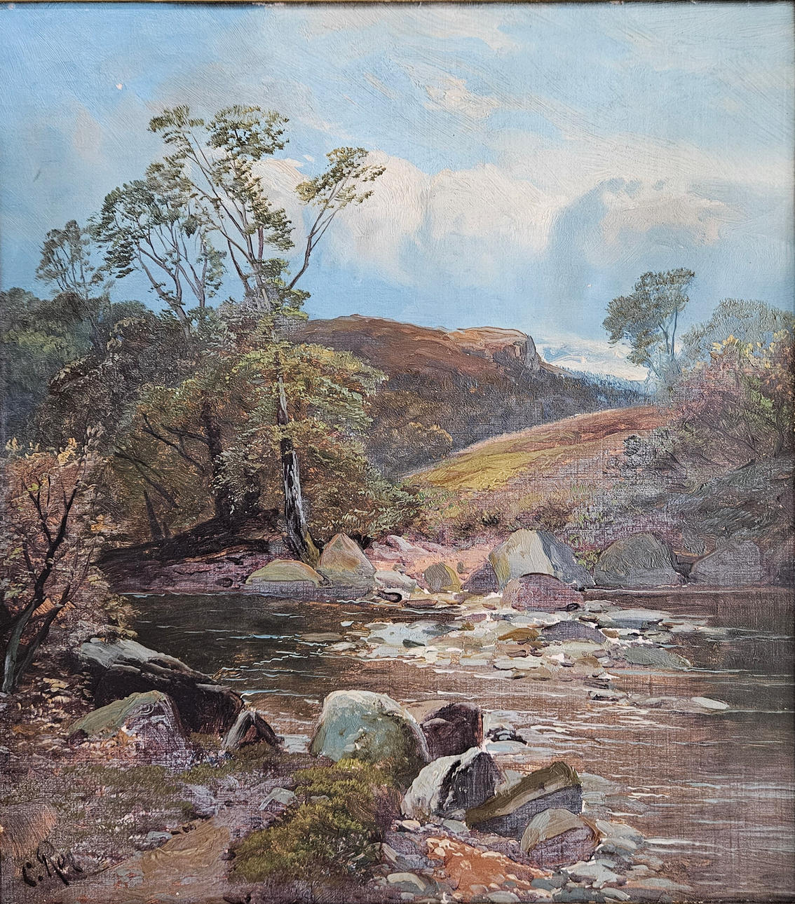 CLARENCE ROE. Landscape. Oil on panel, signed C. Roe. Art - Paintings ...