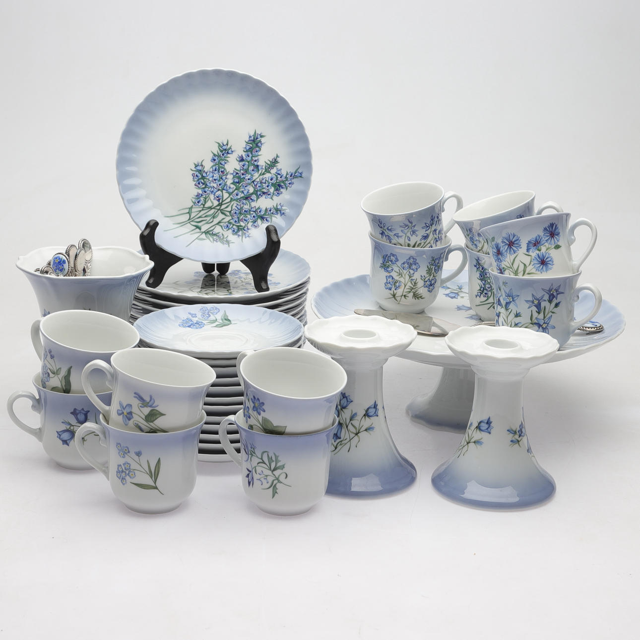 A coffee set, about 53 pieces, “Flores Caerulei”, Svaneholm 1530 ...